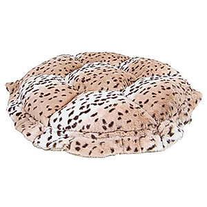 Bessie and Barnie Ultra Plush Aspen Snow Leopard/Natural Beauty Luxury Deluxe Dog/Pet Cuddle Pod Bed