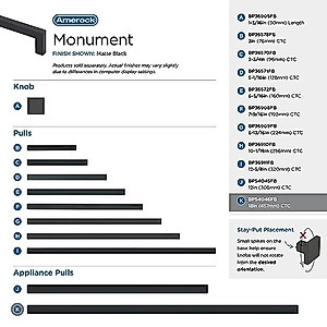 Amerock BP54046FB | Matte Black Appliance Pull | 18 inch (457mm) Center-to-Center Cabinet Handle | Monument | Furniture Hardware