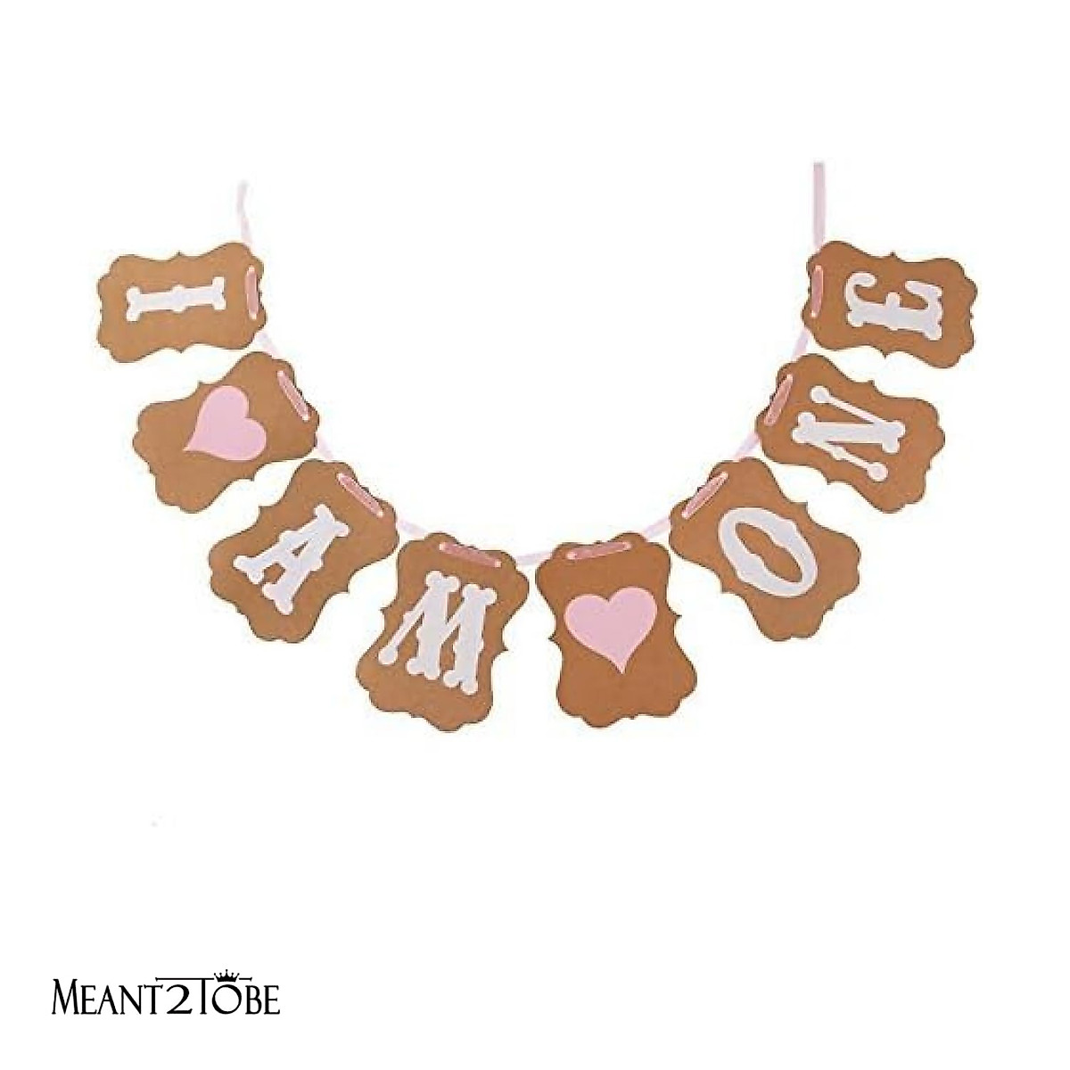 FIRST BIRTHDAY DECORATION SET FOR GIRL- 1st Baby GIRL Birthday Party, Stars Paper Garland, Gold Cake Topper "One", Pink Banner, Pink Fiesta Hanging Paper Fan Flower, Pink Baby Hat (Pink)