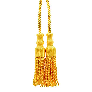 DÉCOPRO Tassels for Flag and Banner (Double Tassel)|9 Feet Spread (108 inch Cord Length)|5/16" Cord with 5" Tassel|Style# JCT Color: FG - Flag Gold