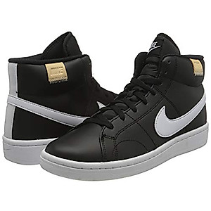 NIKE Men's Court Royale 2 MID Tennis Shoe, Black White Onyx, 8