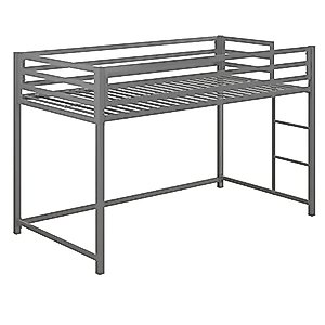 DHP Miles Metal Junior Twin Loft Bed, Silver