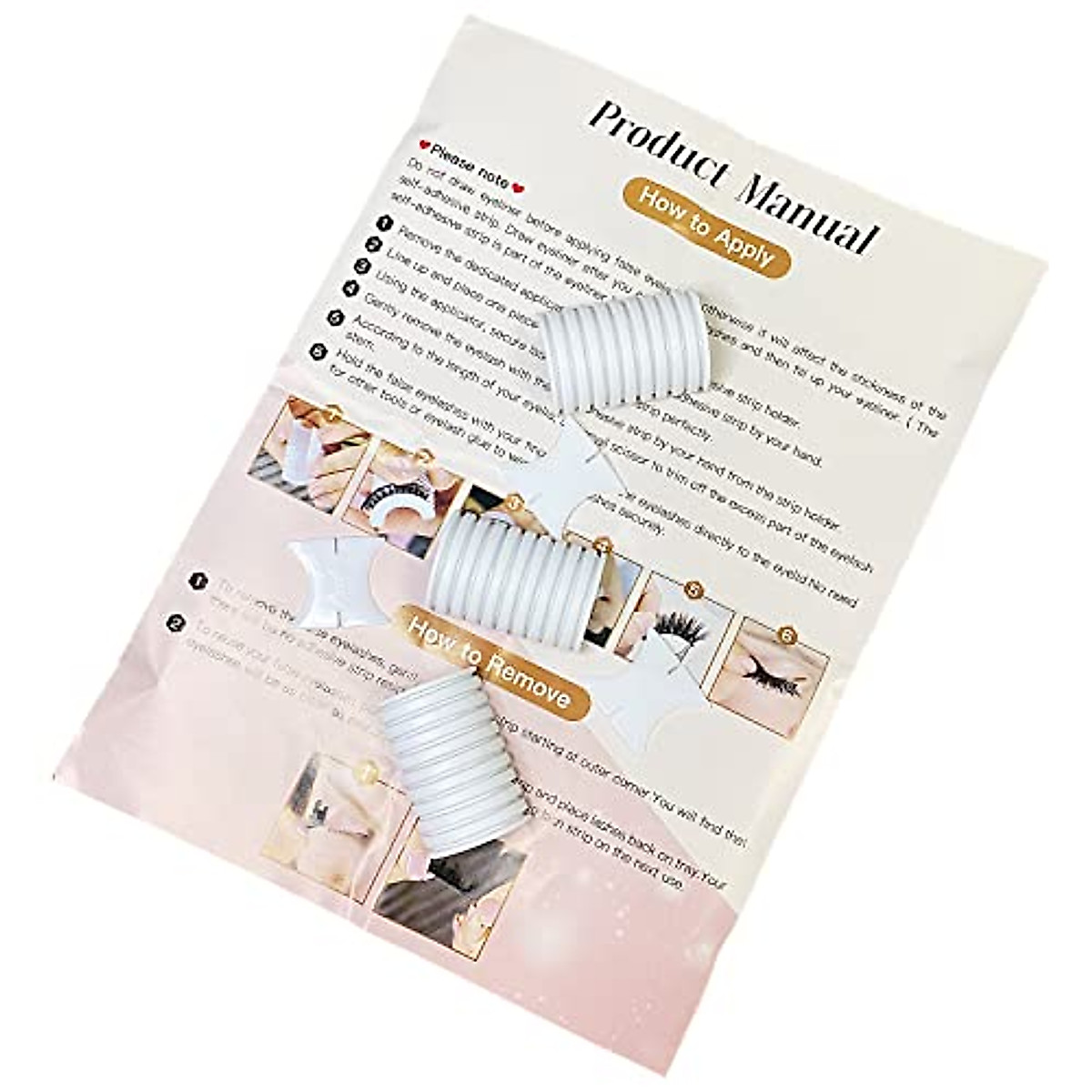 Lash Glue Replacement Self-adhesive Strips 30 Pcs with Applicator, Black Waterproof Self-sticking Lash Strips Suitable for All Strip False Eyelashes, Single Length 35mm, Ideal Way to Apply Fake Lashes