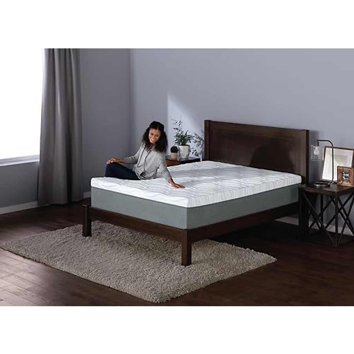 Serta 9" Gel Infused Memory Foam Mattress - Queen, White/Gray