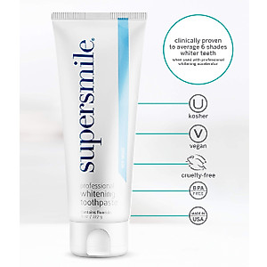 Supersmile Professional Teeth Whitening Toothpaste with Fluoride, Icy Mint, 8 oz