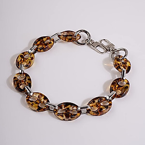 Wiwpar Handbag Acrylic Chain Shoulder Bag Replacement Chain Strap Accessories for Purse (Ivory-Gold)