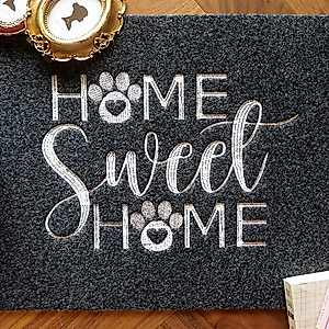 ffriidomm Home Sweet Home Door Mat Indoor Outdoor Rug Non Slip Rubber Backing Doormat Ultra Absord Mud for Front Door Dog Lover Owner Apartment Home Bedroom Porch Entrance