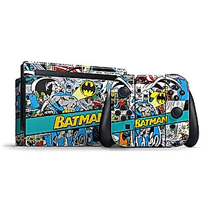 Skinit Decal Gaming Skin compatible with Nintendo Switch Bundle - Officially Licensed Warner Bros Batman Comic Book Design