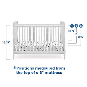 Delta Children Saint 4-in-1 Convertible Crib - Greenguard Gold Certified, Bianca White