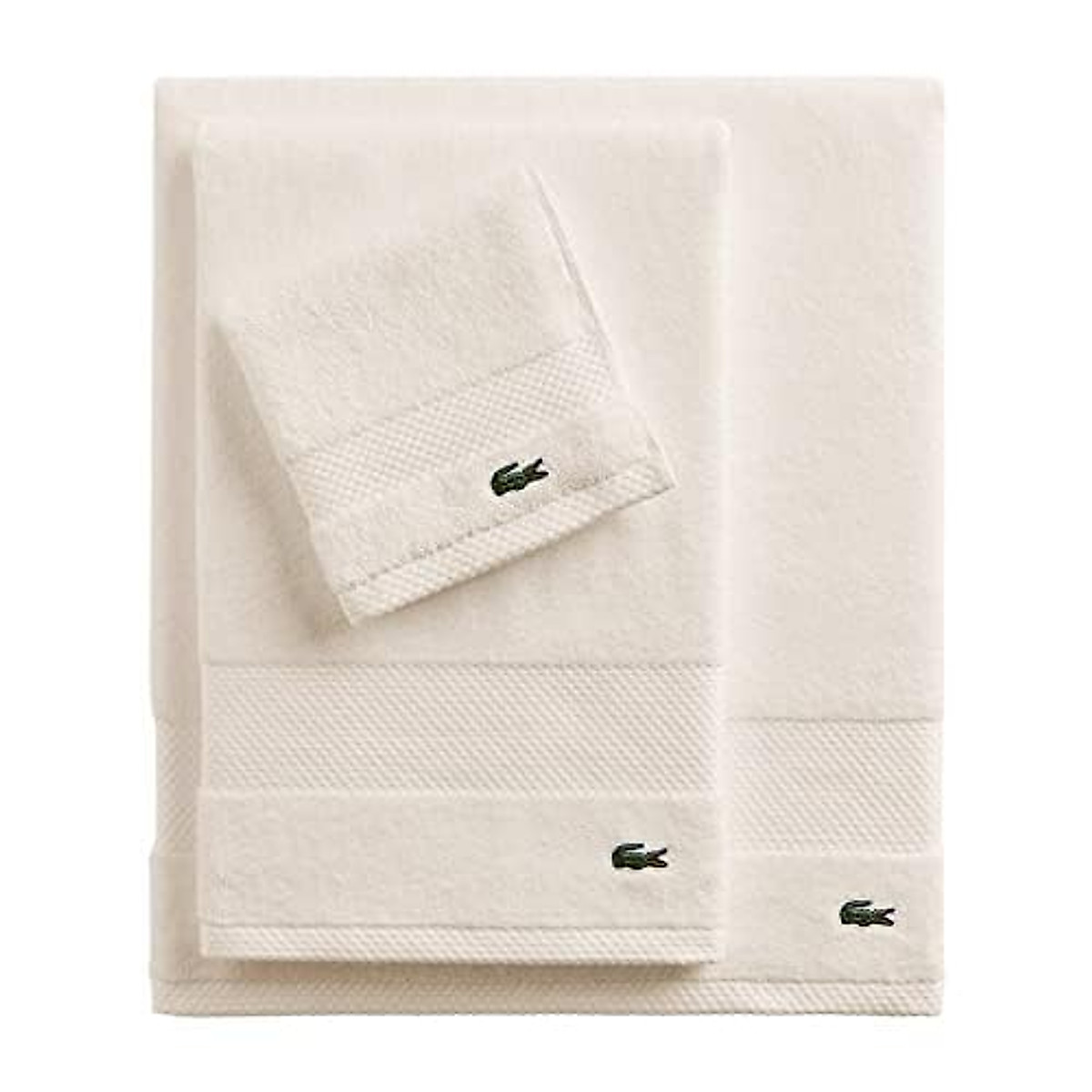 Lacoste Heritage Supima Cotton Tub Mat, Chalk, 21" x 31"