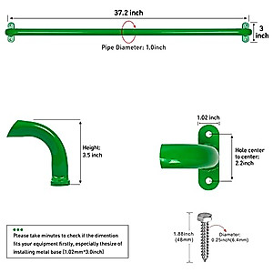 Purife 37'' Playhouse Ladder Handle (1 Pair), Metal Green Playground Safety Handle, Swing Set Grab Handles, Playset Kids Handle Bar, Hand Grip for Treehouse, Jungle Gym, Rock Climbing Wall - 500LBS