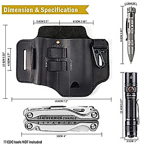 VIPERADE PJ35 Multitool Sheath for Belt, Leather EDC Pocket Organizer for Men, EDC Leather Sheath, EDC Belt Organizer