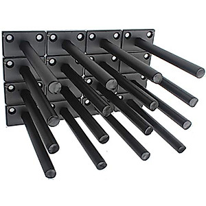 16 Pcs 5" Black Solid Steel Floating Shelf Bracket Blind Shelf Supports - Hidden Brackets for Floating Wood Shelves - Concealed Blind Shelf Support – Screws and Wall Plugs Included