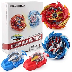 NeschToy Bey Battle Burst Sparking Launchers Left and Right Spin Exclusive Combo Set 2 in 1 Blue