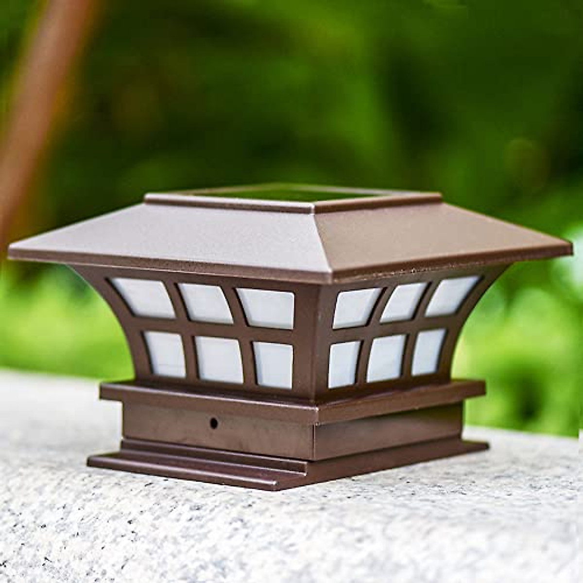 CZLZY Solar LED Pillar Lamp Outdoor Waterproof Post Light Simple ABS Material Small Square Column Light Villa Garden Wall Pedestal Light Gate Decorative Lighting Fixtures