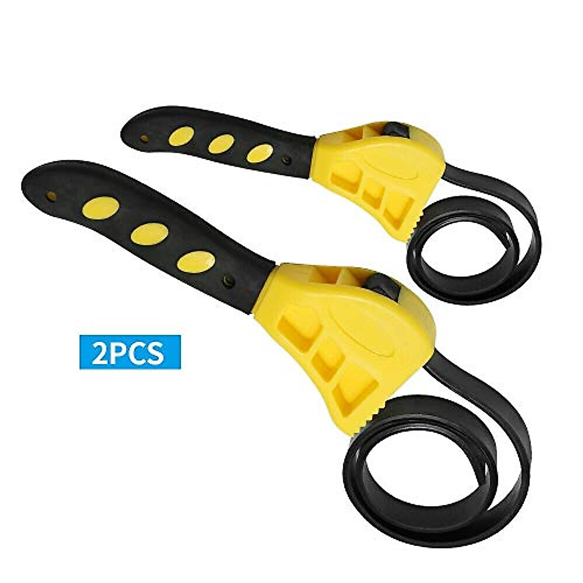 Gator parts Universal Rubber Strap Wrench Set,Jar Opener Pipe Multifunctional Wrench Tools for Mechanics Plumbers,Rubber Strap Adjustable Wrenches-2pcs