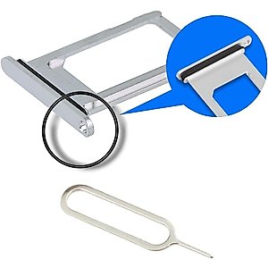 MMOBIEL SIM Card Slot Tray Holder Replacement Compatible with iPhone XR - 6.1 inch - 2018 - Incl. Rubber Gasket and Sim Pin - White