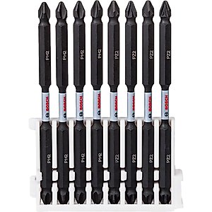 Bosch Professional 8pcs. Double Screwdriver Bit Set (Impact Control, PH/PZ Bits, Length 110mm, Pick and Click, Accessory Impact Drill)