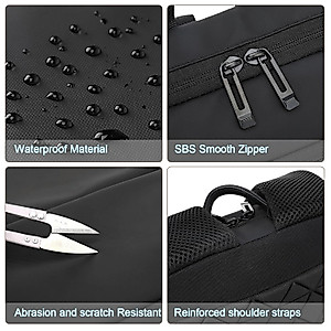 AUGUR Business Slim Backpack for Men Women 15.6 inch Water Resistant Laptop Backpack with USB Charger Computer Notebooks Lightweight Small Backpacks For School/Travel/Business/Work/College Bag