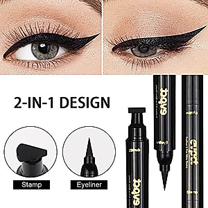 evpct Winged Wing Colored Eyeliners Stamps Stencil Wingliner Liquid Set Eye Liners for Women 4 Color Black Red Pink Green Cat Eye Face Stamp Liquid Eyeliner Colorful Makeup Set Multicolor Waterproof