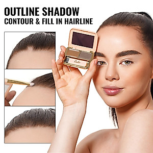 Oulac Waterproof Light Eyebrow Powder Kit with Brow Brush 2 in1 Long Lasting Instant Eyebrow Pomade & Powder Natural Makeup for Sparse Brows 3.2 g/0.11 oz (Golden Blonde）