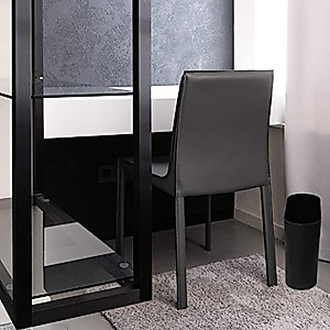 HMQCI Plastic Rectangular Small Trash Can Wastebasket, 3 Gallons, Garbage Container Bin (Black, 5.9"/12.6"/10.6")