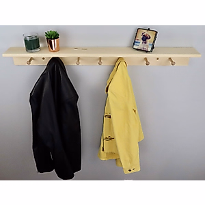 42" Unfinished Shaker Peg Rack With Shelf
