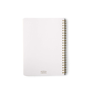 DesignWorks Ink A4-8.25" x 11.625" Speckled Ivory White Textured Paper Notebook Journal with Gold Accents, Lined Pages, and Durable Spiral Binding for Work, Writing, Journaling
