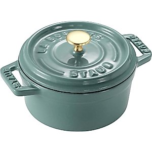 staub La Cocotte Round Z1025-988 Pico Cocotte Round Eucalyptus 5.5 inches (14 cm) Small, Both Handed Casting, Enameled Pot, Induction Compatible, Japanese Authentic Product with Serial Number