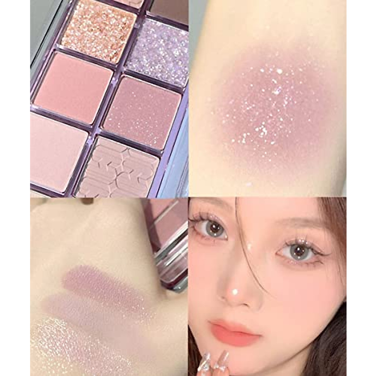 Go Ho 10 Colors Eyeshadow Palette,Matte&Glitter Eyeshadow Makeup,High Pigmented Shades,Naturing-Looking, High Pigment Waterproof Cool Eye Eyeshadow Palette,14 Midsummer Dream