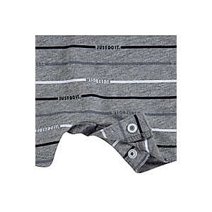 Nike Baby Boy Just Do It Romper 2 Piece Set (Carbon Heather(56H942-GEH)/Red, 3 Months, 3_Months)