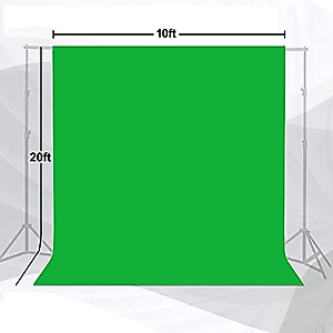 Julius Studio 10 x 12 ft. Green Chromakey Backdrop Screen Photo Background, Premium Synthetic Fabric 150 GSM Thicker Material, Professional Photography Video Studio, Events, Streaming, JSAG474