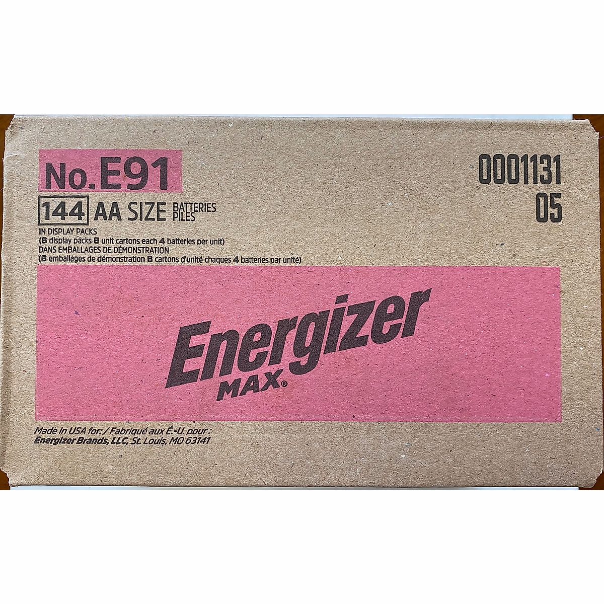 Energizer Max E91 AA Batteries - a case of 144 Counts AA Batteries - Made in The USA