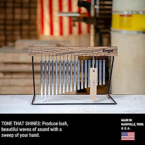 TreeWorks Chimes Medium Top Bar Chime — Made in U.S.A. — for Percussion Tables, Desks, Classroom Music, Meditation or Yoga, Includes Powder Coated Metal Stand (TRE421)