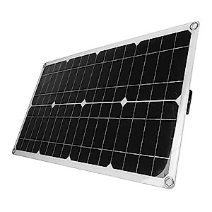 Solar Panel Flexible Monocrystalline Solar Panel Kit, 25w Dual 5V Car Battery Charger Controller Solar Panel Charging Device for Power Stations Outdoor Camping