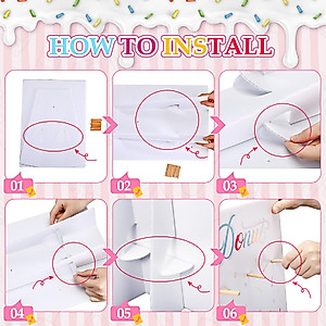 Wall Display Stand Reusable Donut Holder Board with Rustic Wood for Party Decorations Supplies Dessert Table at Wedding Birthday Baby Shower Treat (White)