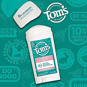 Tom's of Maine Complete Protection Aluminum-Free Natural Deodorant for Women, Rose & Vanilla, 2.25 oz