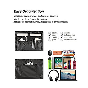 Prite Tote Bag for Women Weekender Bag with Laptop Compartment for Work Nurse School Travel Gym (Black)