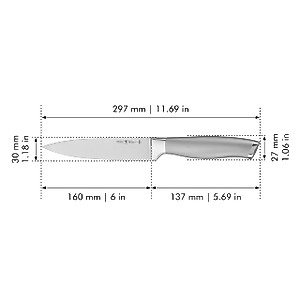 HENCKELS Modernist Razor-Sharp 6-inch Utility Knife, Tomato Knife, German Engineered Informed by 100+ Years of Mastery, Gray