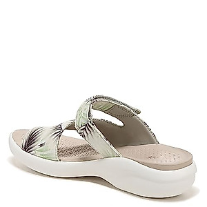 BZees Womens Carry On Slide Sandal Green Palm Leaf 10 W