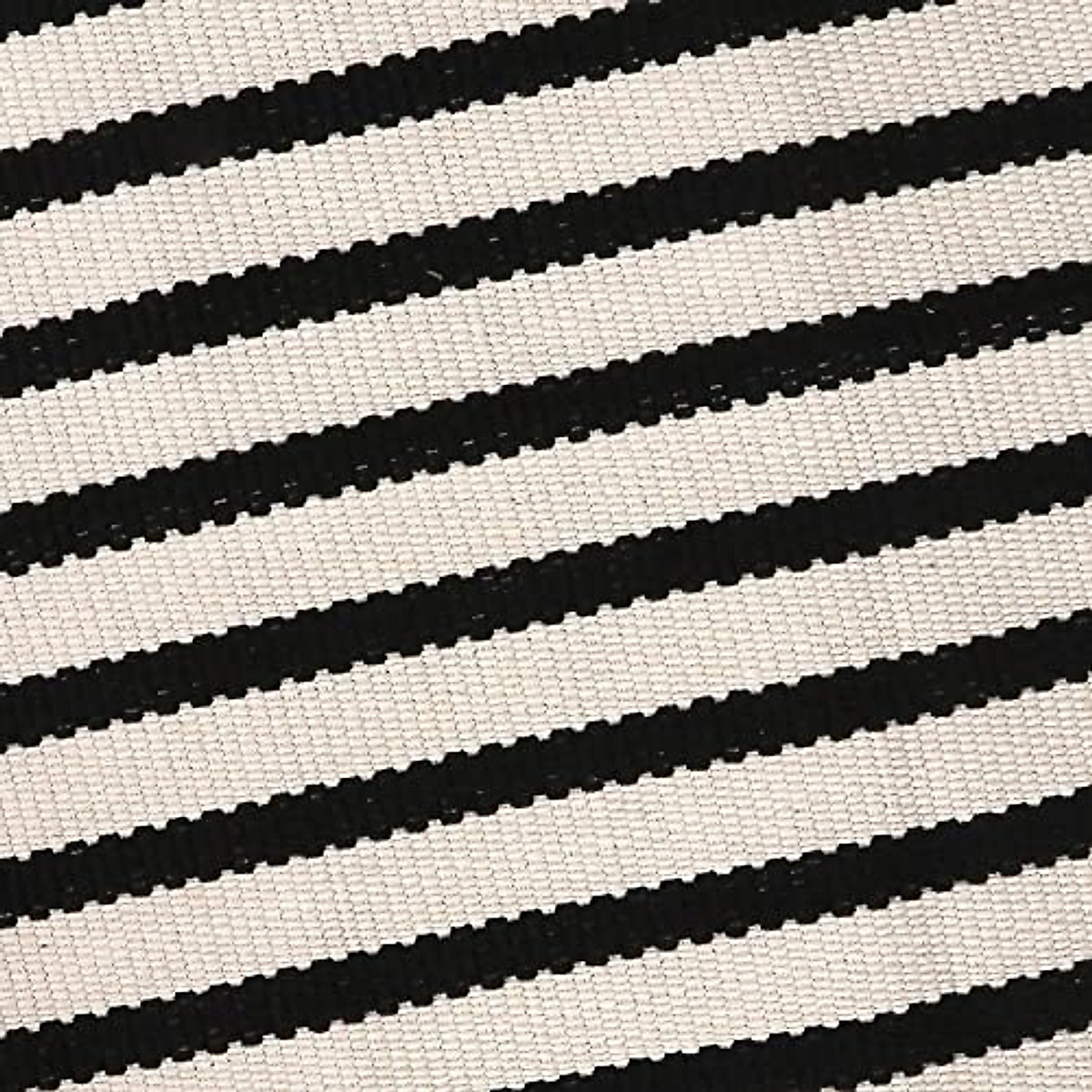 LEEVAN Black and White Striped Outdoor Area Rug 4x6 ft Patio Rugs Washable Woven Cotton Boho Living Room Rug Farmhouse Collection Large Floor Carpet for Courtyard/Bedroom