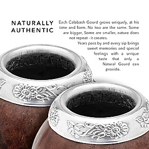 BALIBETOV Yerba Mate Gourd Set (Original Natural Handmade Yerba Mate Cup Argentina) - Includes Mate Tea Cup, Bombilla (Yerba Mate Straw) and Clean Brush - Classic Mate Cup and Bombilla Set (BROWN X2)