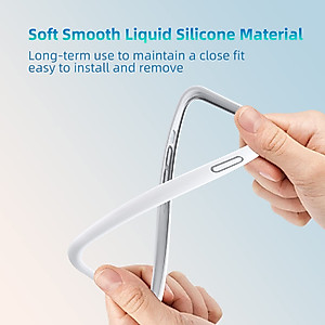 ARSUNOVO Compatible with iPhone 13 Bumper Case 6.1 inch, [Raised Edge Protection][Anti-Silp][Anti-Fingerprint] Soft Slim Protective Frame Bumper Cover Case Come with Hard PC Backplate, White