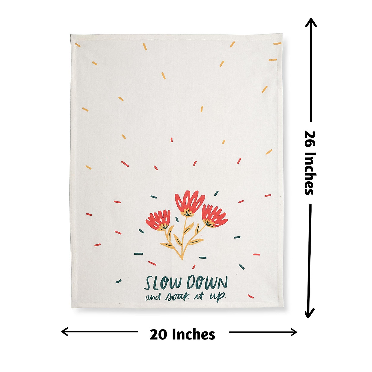 Folkulture Dish Towels and Table Cloth 60 x 84 Inch Long Bundle, Boho Kitchen Towels with Hanging Loop, Modern Decorative Tea Towels, 100% Cotton Premium Table Clothes for 6 Foot Table