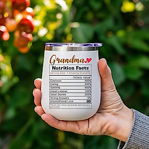 Grandmaworld Tumbler, Mamasaurus Nutrition Facts Cup for Mother's Day, Cool Tumblers for Mom, Stepmom or Grandma from Daughter or Son