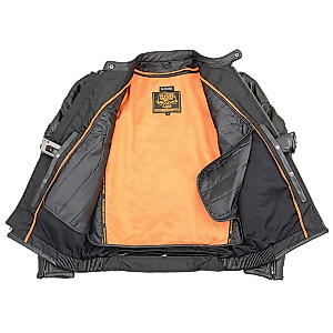 Milwaukee Leather ML2083 Men's Black Vented Reflective Leather Jacket - 3X-Large