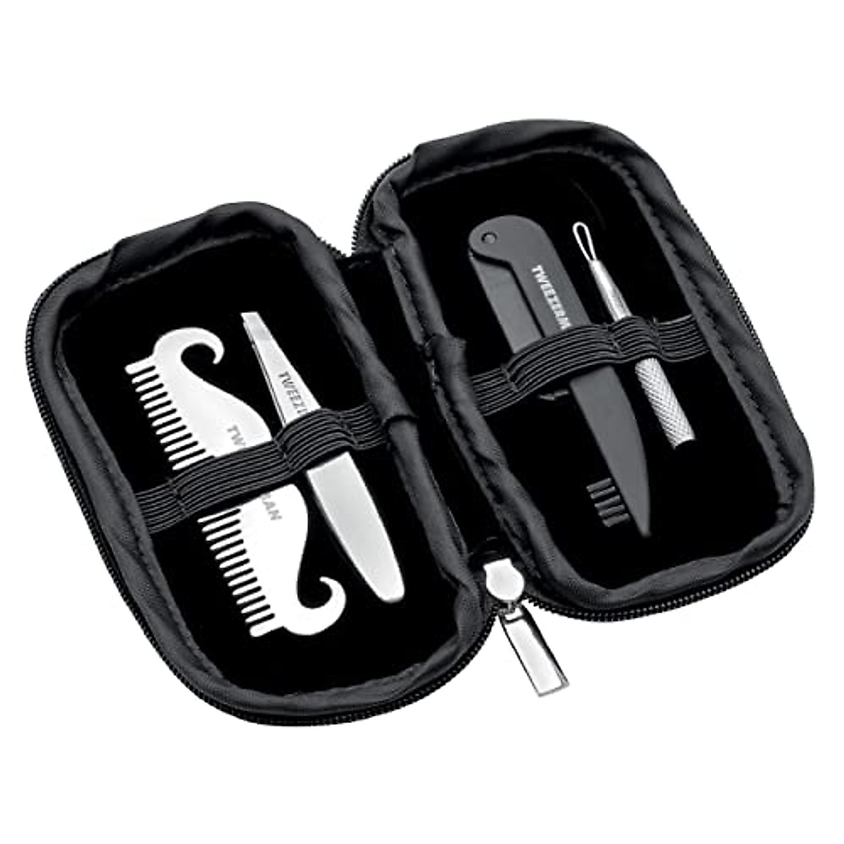 Tweezerman G.E.A.R. Travel Essential Grooming Tools Kit, Black