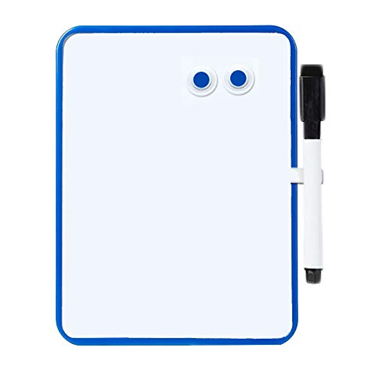 Magnetic Dry Erase White Board 6" x 8" with Magnetic Marker and Two Magnets, Whiteboard for School Home Office Locker Fridge Kitchen Educational (Blue)