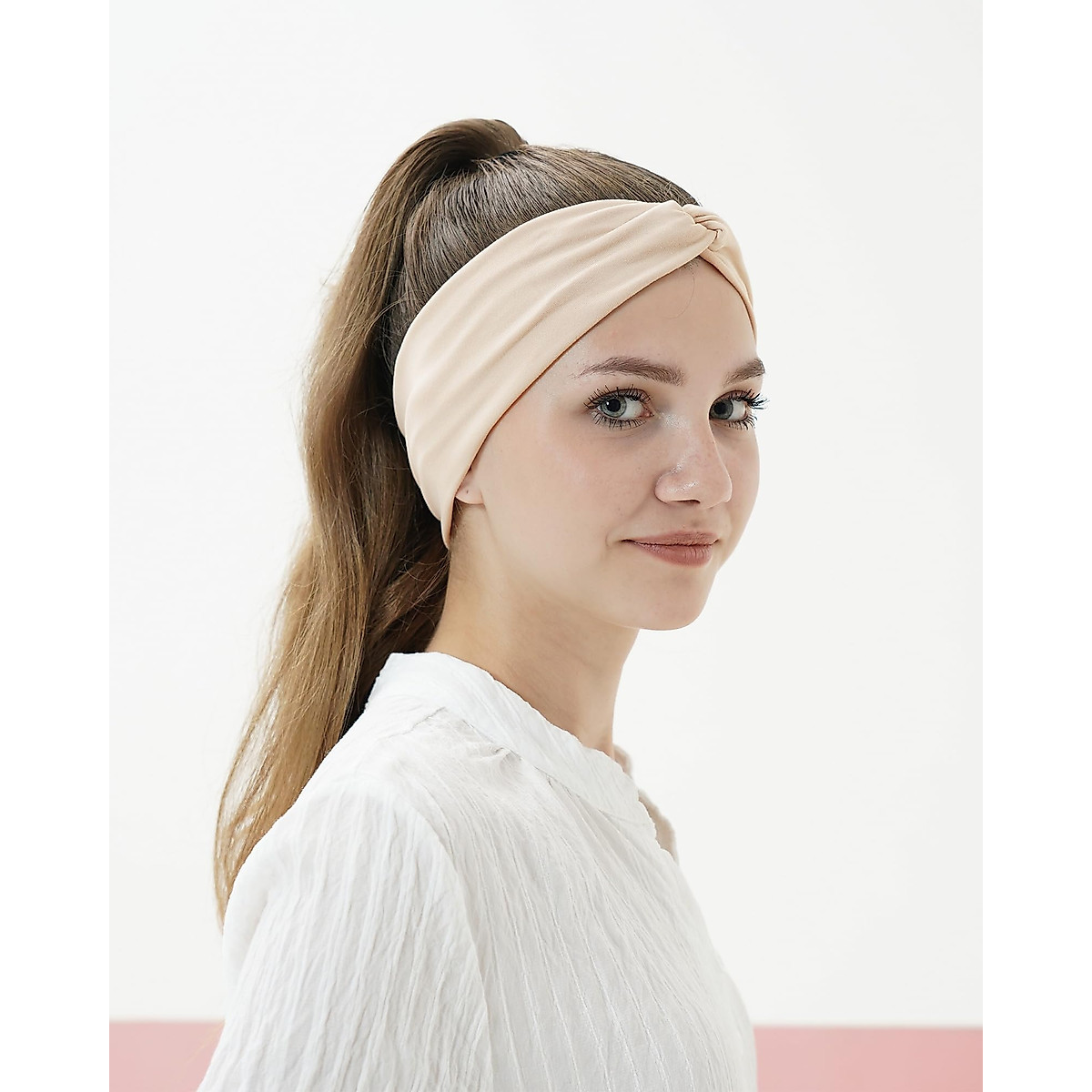 jollybows 16 Pack Headbands for Women Non Slip Wide Knotted Head Bands Elastic Twist Yoga Workout Hair Wraps for Girls