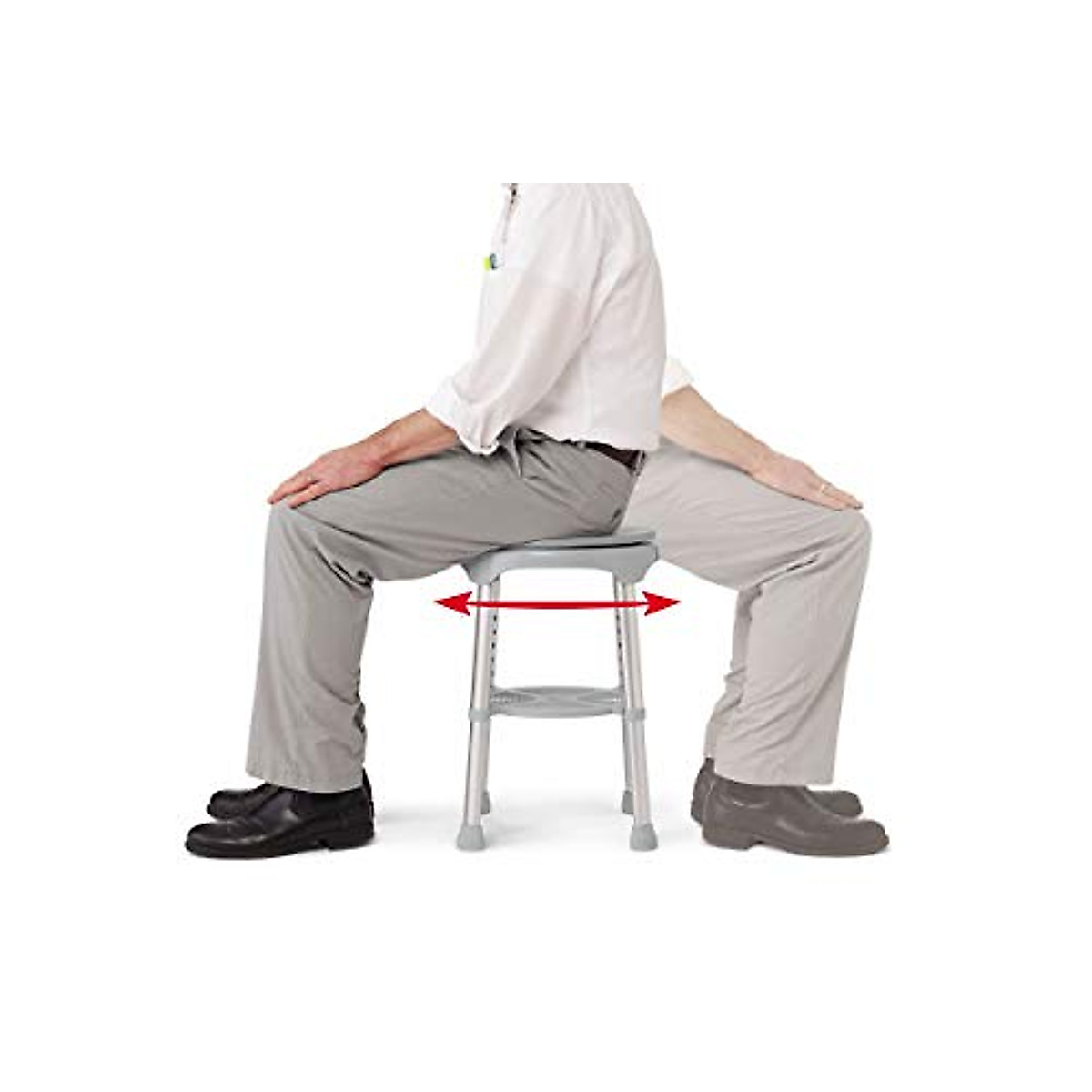 Medline Durable Aluminum Frame, Round Shower Stool, White, Supports up to 300lbs